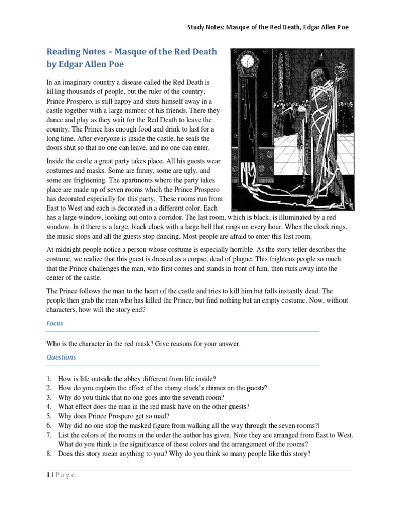 Reading Notes Masque of The Red Death | PDF