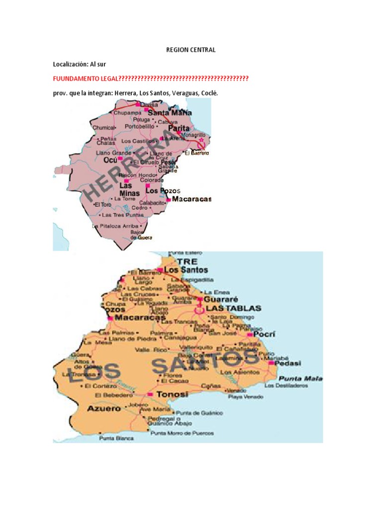 Mapa y Distritos de la Región Central | PDF | Naturaleza