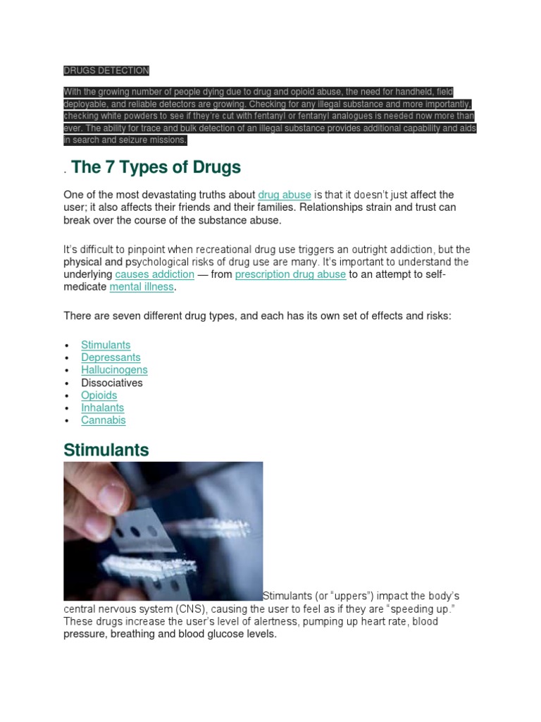 The 7 Types of Drugs: Drug Abuse | PDF | Stimulant | Substance Abuse