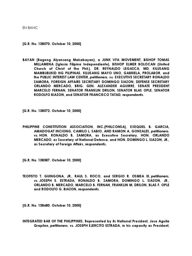 Advanced Consti Cases | PDF | Treaty | Standing (Law)