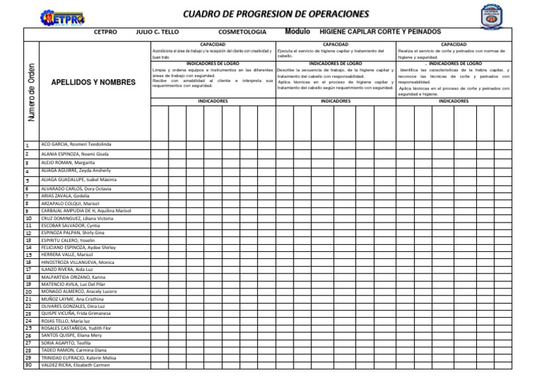 Cuadro de Progresion 2019 | PDF