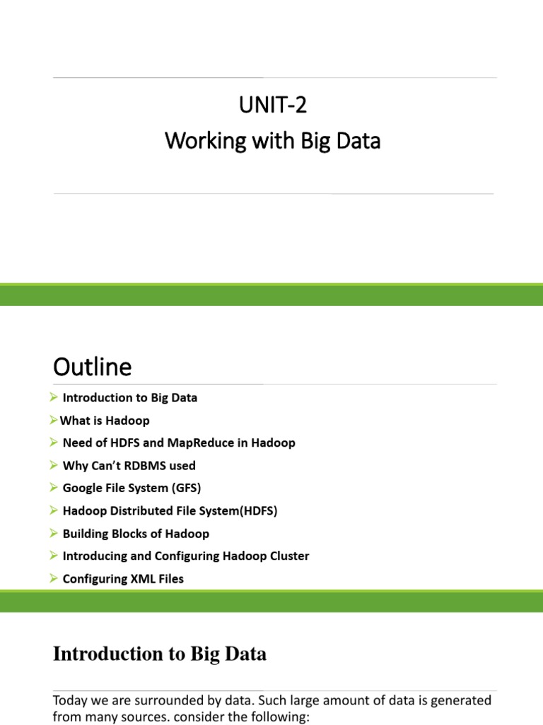 Updated Unit-2 | PDF | Apache Hadoop | Big Data