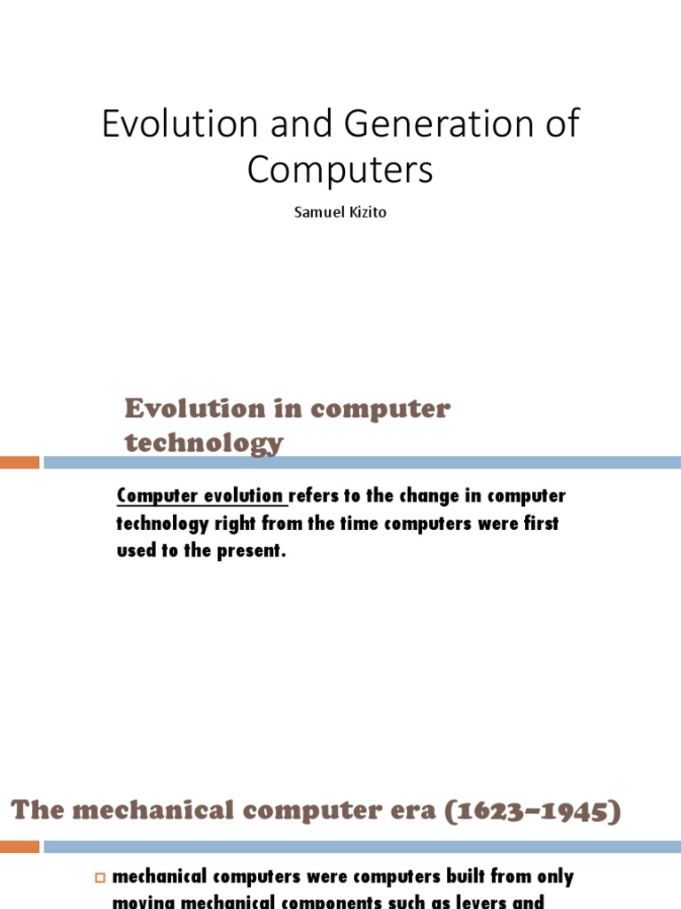Evolution and Generation of Computers: Samuel Kizito | PDF | Integrated Circuit | Central ...