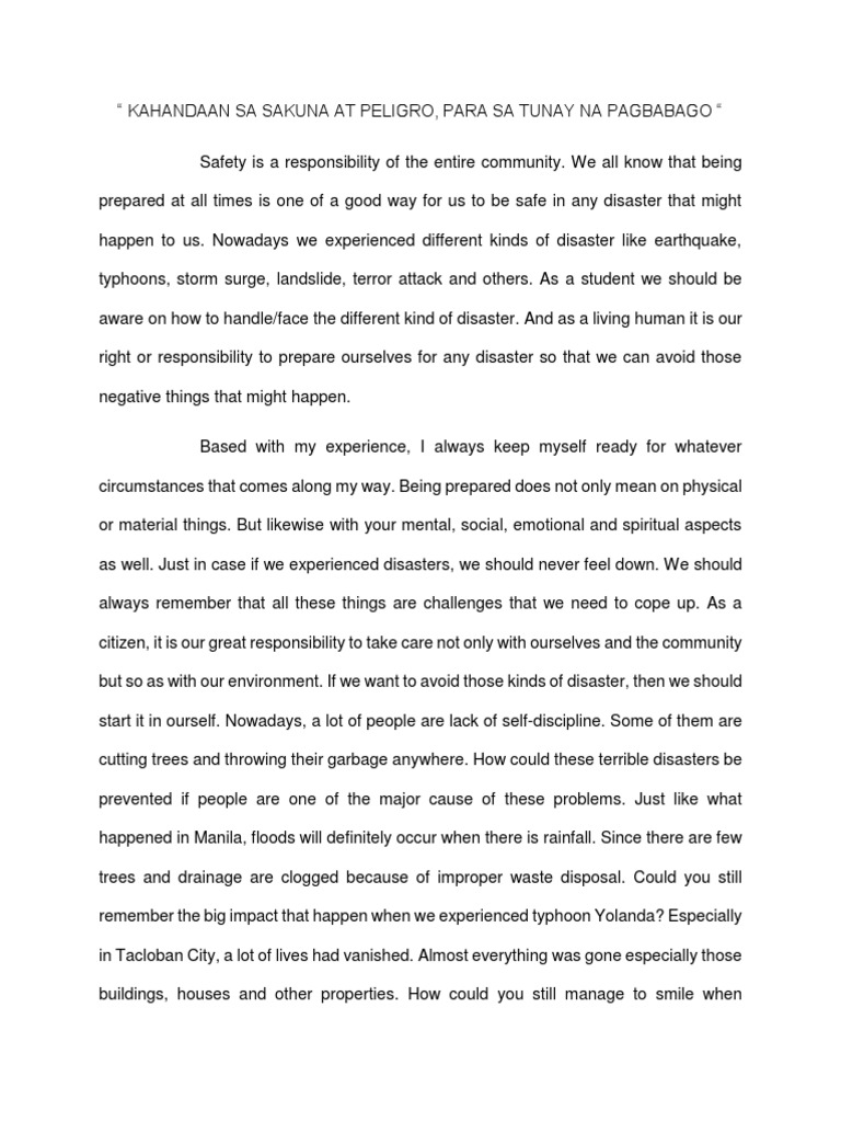 Kahandaan Sa Sakuna at Peligro | PDF | Windstorms | Tropical Cyclones