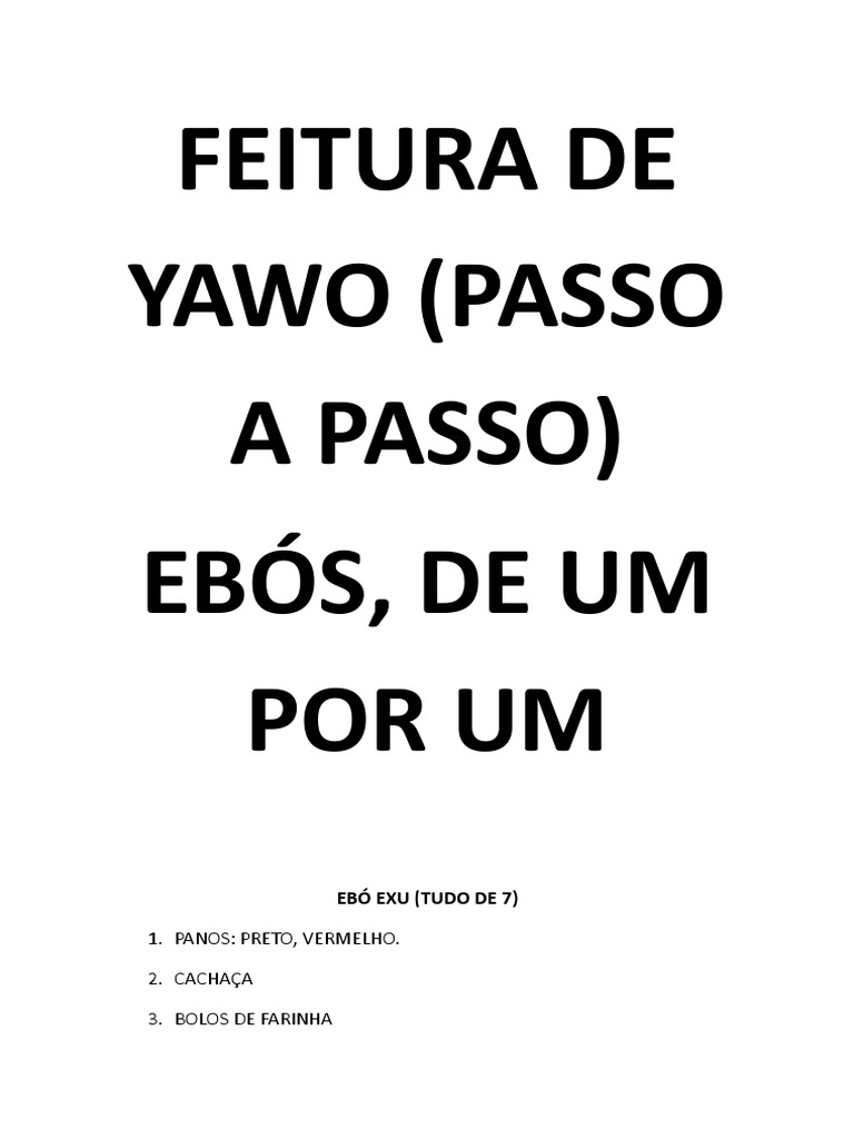 Apostila de Feitura de Yao | PDF | Milho | Alimentos
