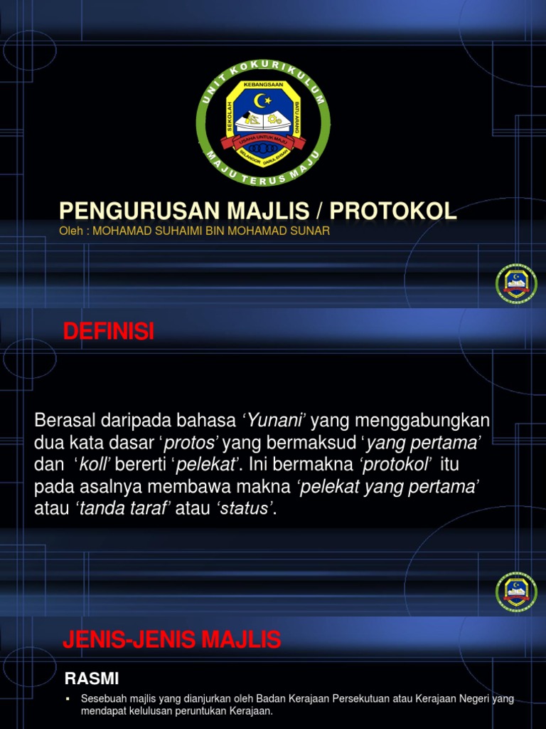 Majlis Protokol Sekolah | PDF