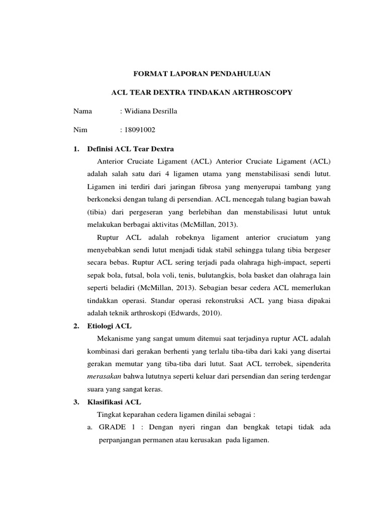 Format Laporan Pendahuluan | PDF