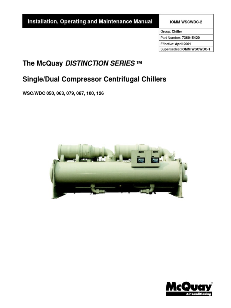 McQuay WSC/WDC Chiller Manual | PDF | Pump | Valve