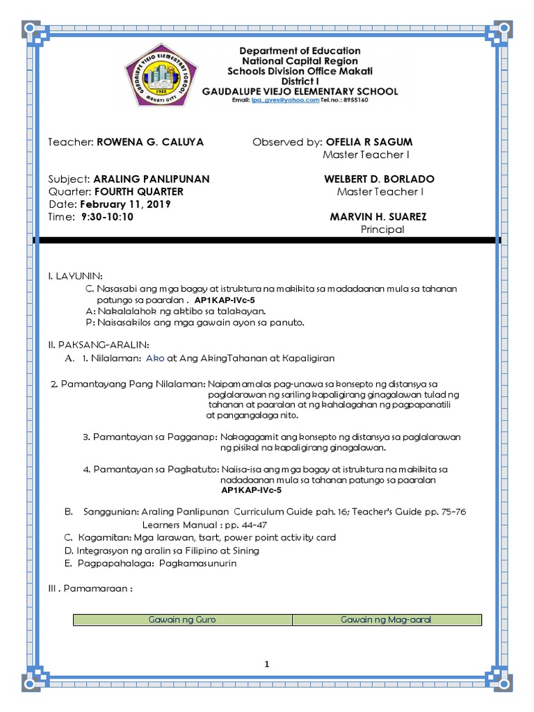 COT in AP 4th Quarter | PDF