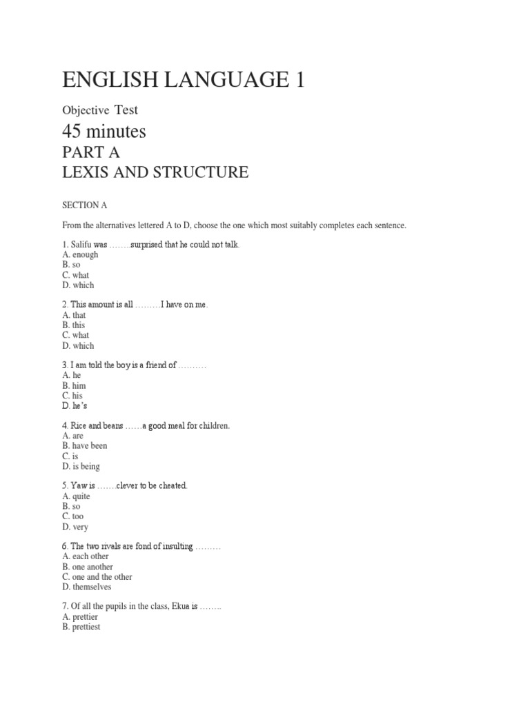 Bece English Language Past Questions 2018 | PDF