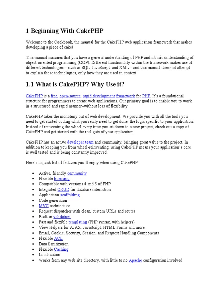 Beginning With Cakephp Pdf Php Databases