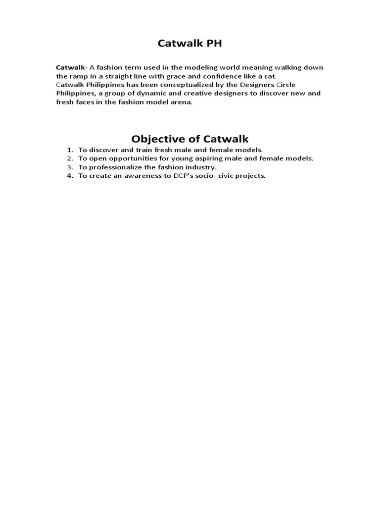 Catwalk PH: Catwalk-A Fashion Term Used in The Modeling World Meaning ...