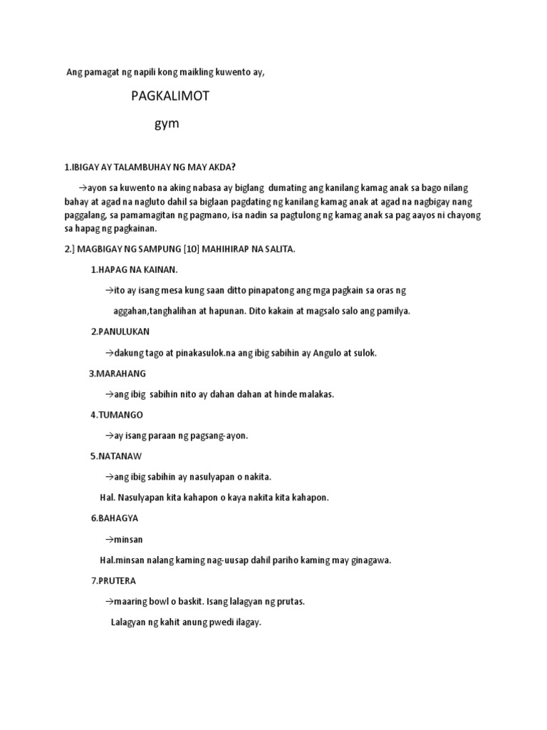 Ang Pamagat NG Napili Kong Maikling Kuwento Ay | PDF