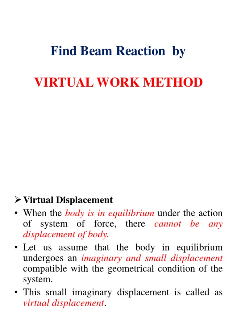 Virtual Work Method | PDF | Force | Geometry