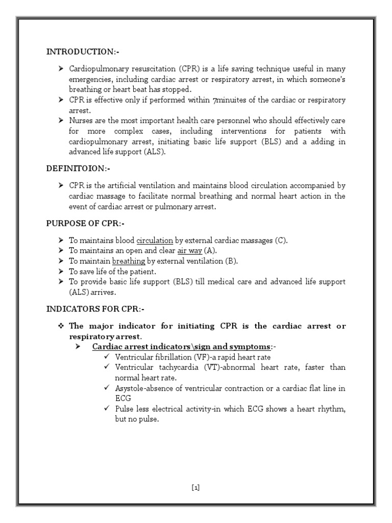 CPR | PDF | Cardiopulmonary Resuscitation | Cardiac Arrest
