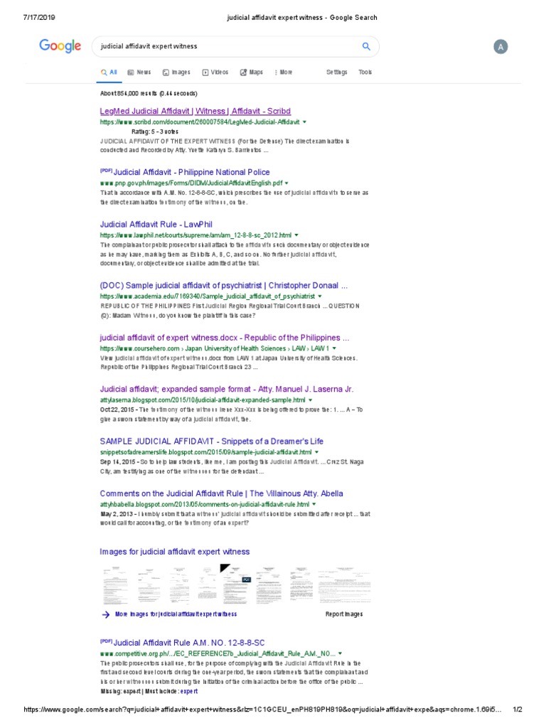 Judicial Affidavit Expert Witness - Google Search | PDF | Witness ...