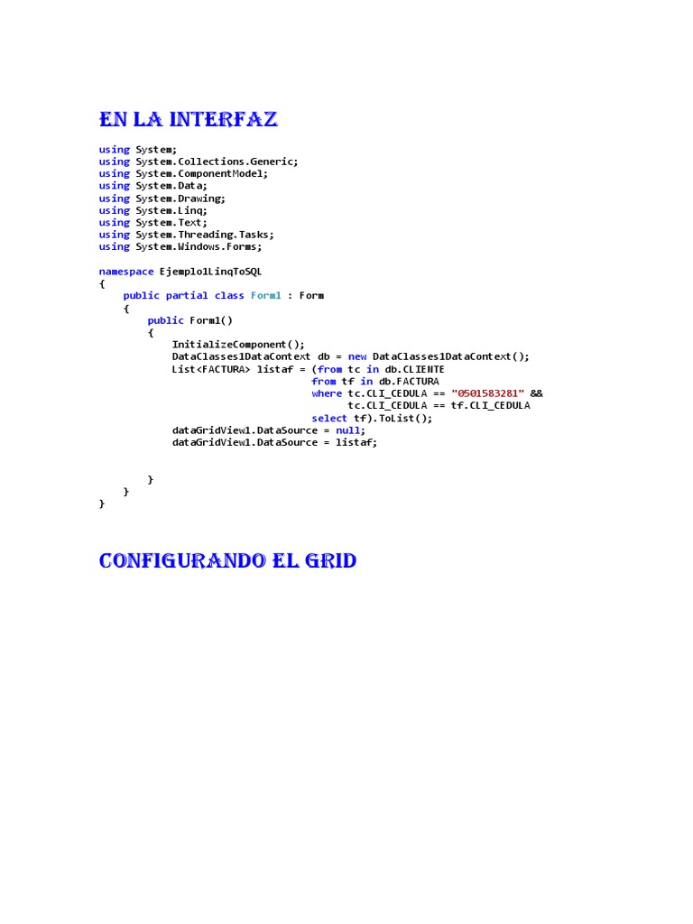 Ejemplo Linq para SQL | PDF | Computer Libraries | Software Engineering