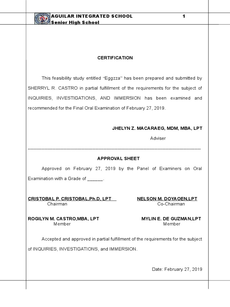 Feasibility Study Sheryl | PDF | Expense | Balance Sheet