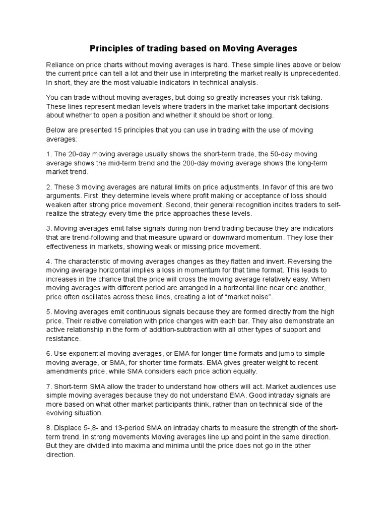 Principles of Trading Based On Moving Averages | PDF | Moving Average ...