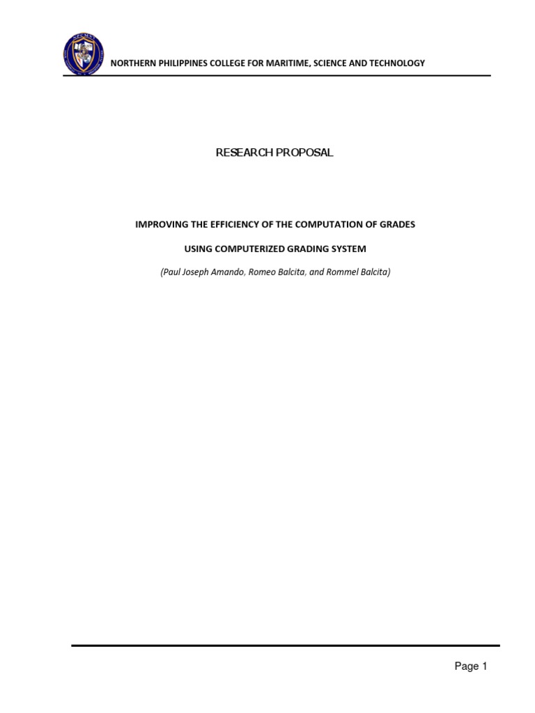 Improving The Efficiency of The Computation of Grades Using Computerized Grading System | PDF ...