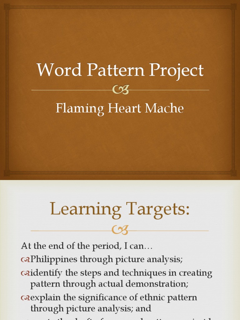 Philippine Ethnic Pattern Project Guide | PDF
