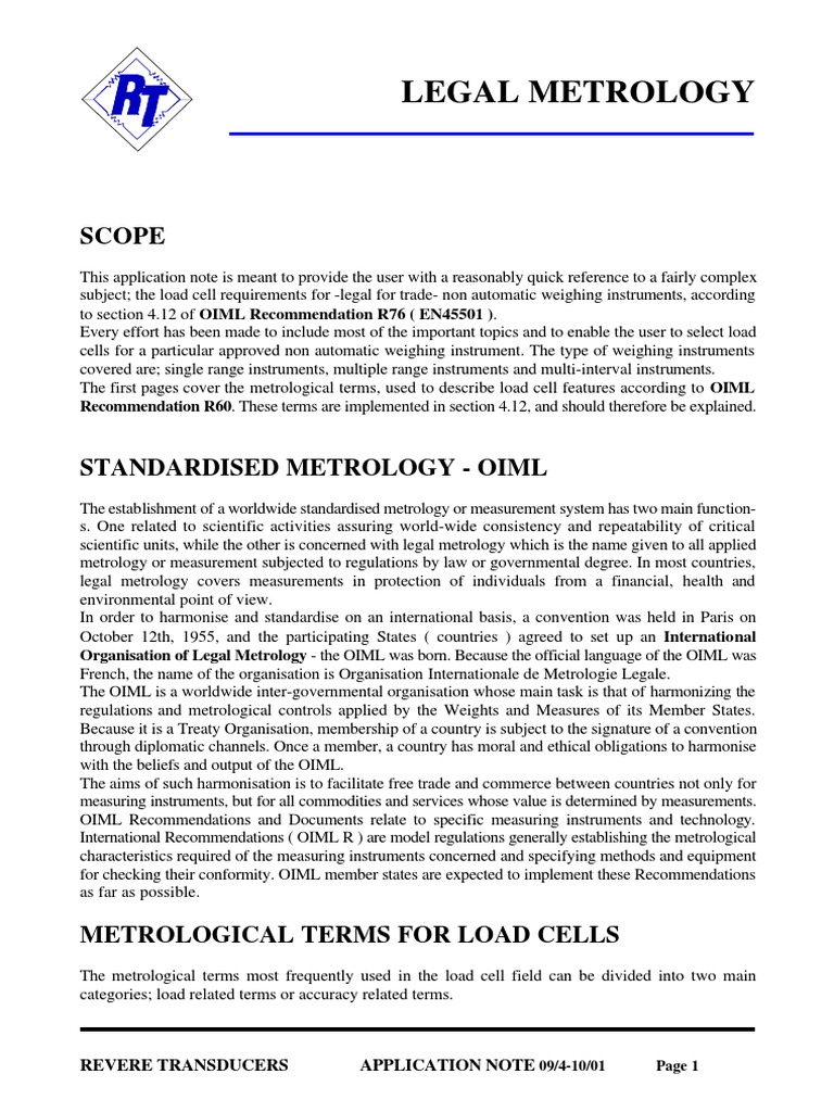 Legal Metrology | PDF | Metrology | Hysteresis