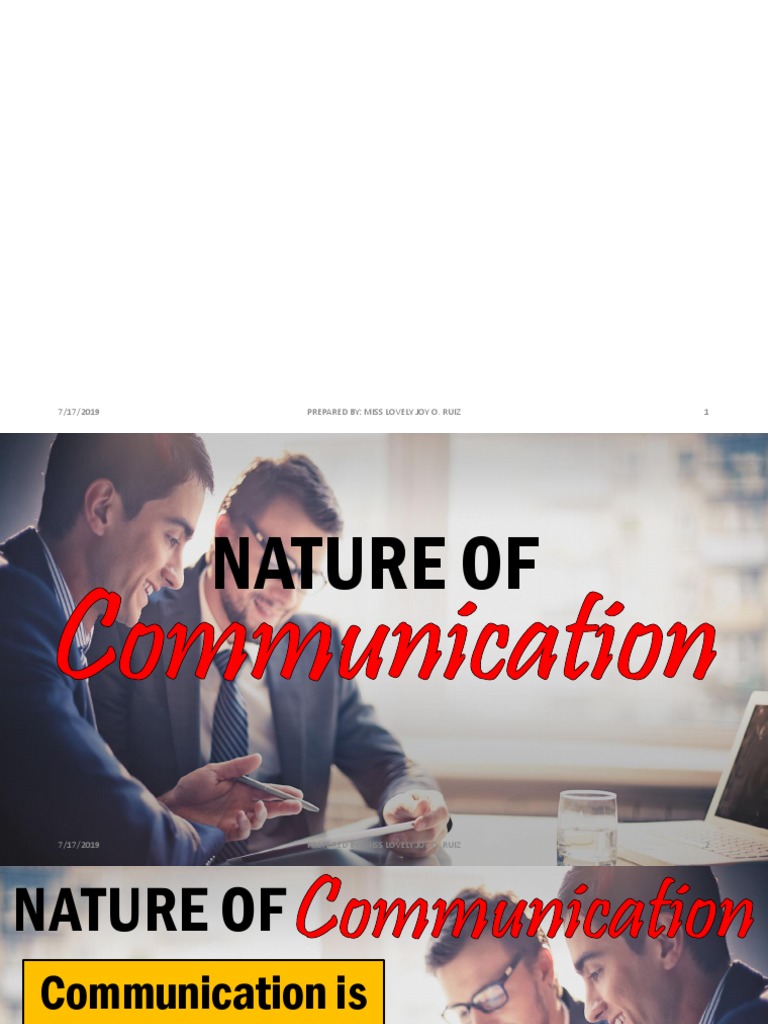 Understanding the Nature of Communication | PDF | Language Arts ...