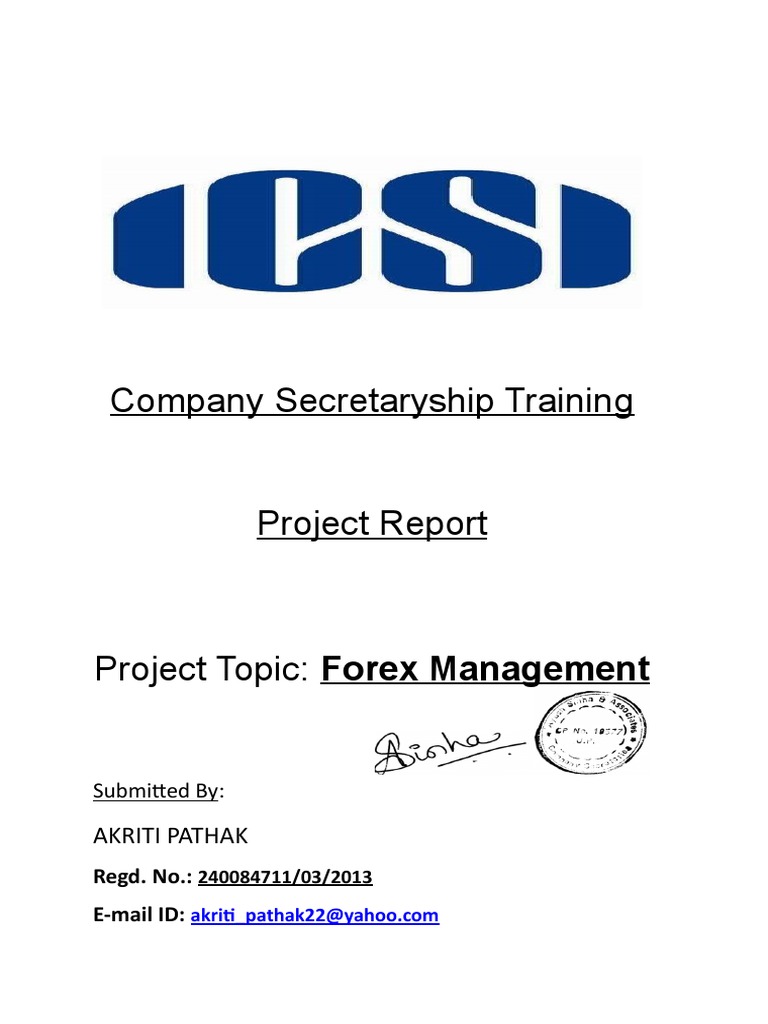 CS Project Report-Forex Management | PDF | Foreign Exchange Market | Exchange Rate