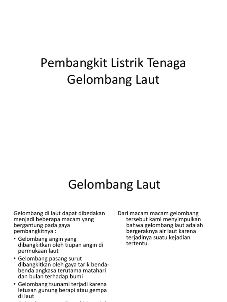 Pembangkit Listrik Tenaga Ombak | PDF