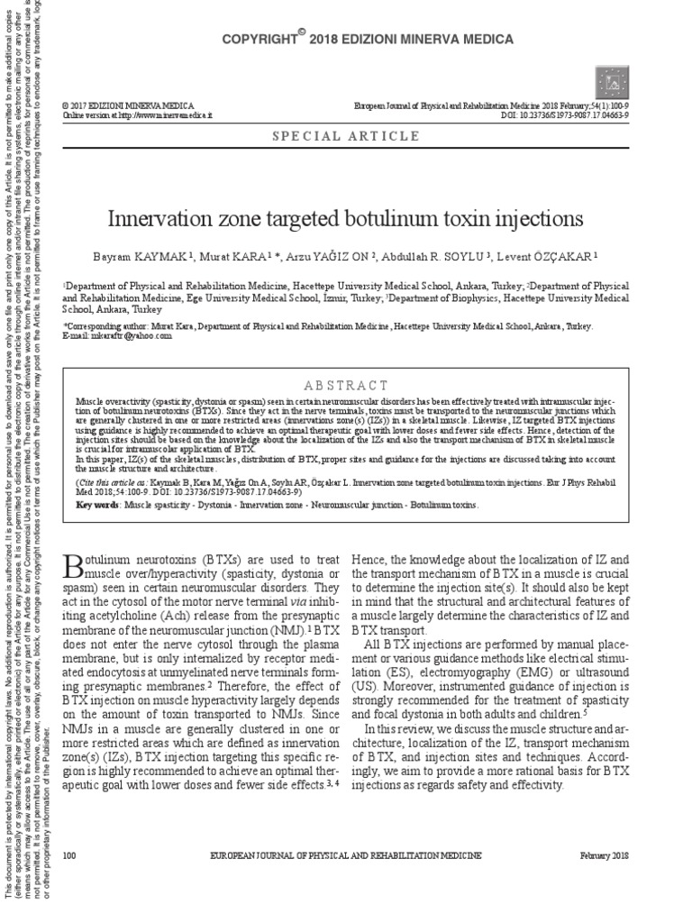 3 - Innervation Zone Targeted Botulinum Toxin Injections | PDF ...