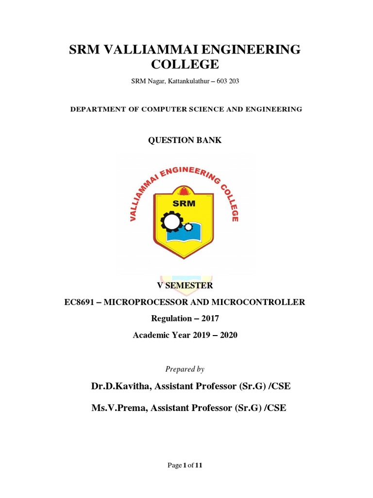 EC8691-Microprocessor and Microcontroller | PDF | Input/Output | Assembly Language