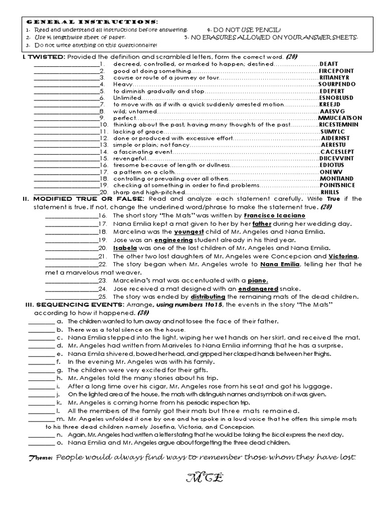 Evaluation The Mats | PDF