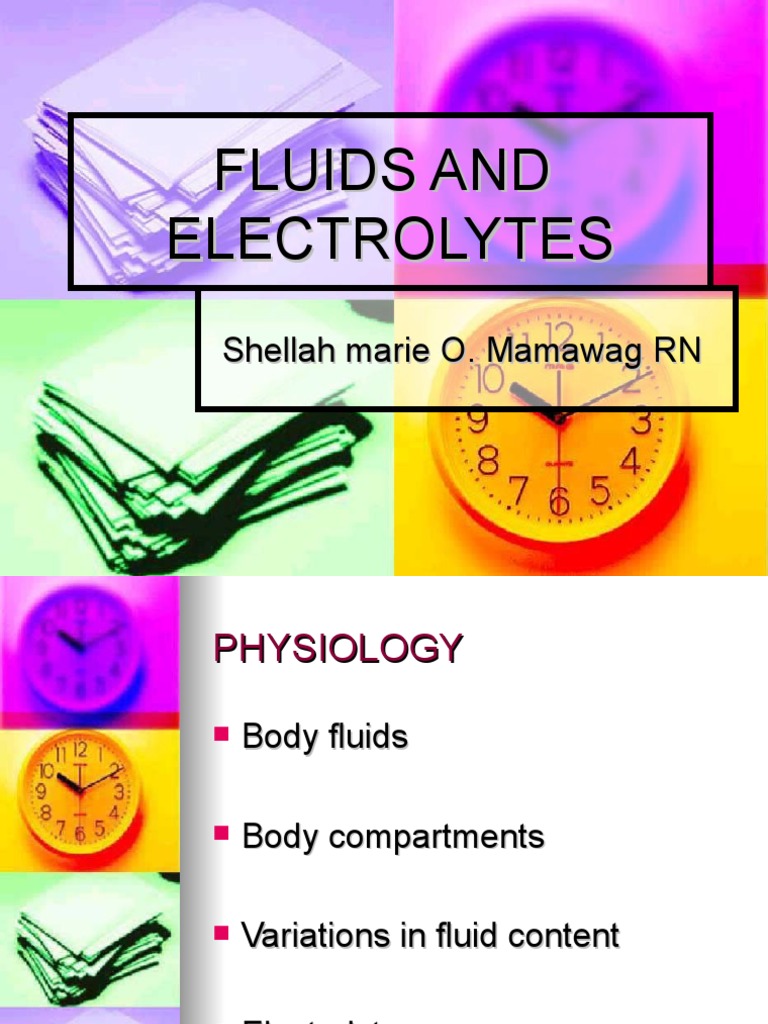 Fluids Electrolytes | PDF | Human Body | Electrolyte