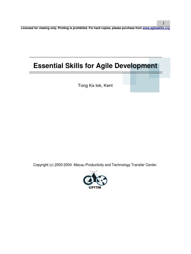 Essential Skills For Agile Development | PDF