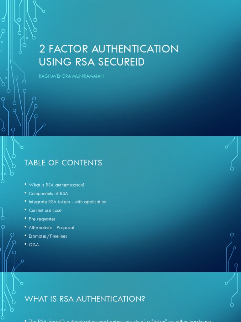 2 Factor Authentication Using RSA SecureID | PDF | Web Application ...
