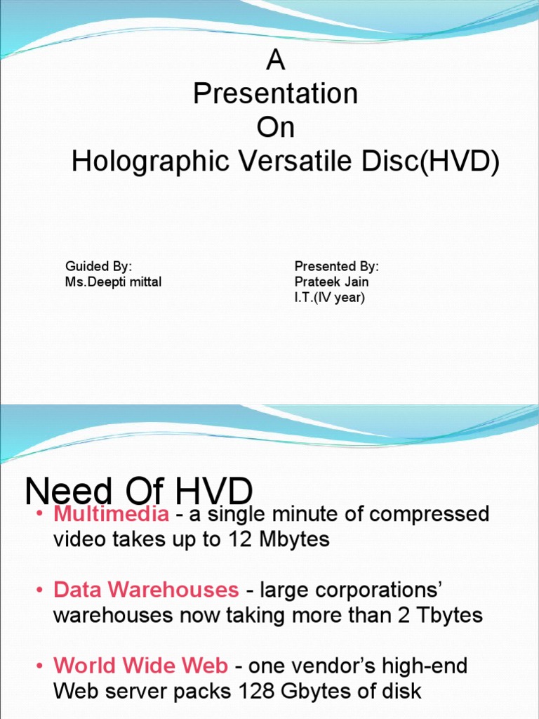 Holographic Versatile Disc Overview | PDF | Holography | Storage Media