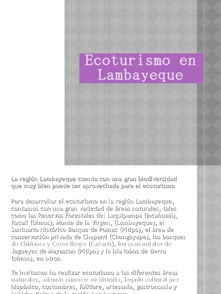 Ecoturismo en Lamb Aye Que | PDF