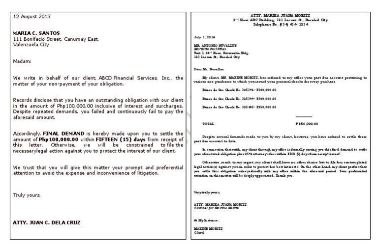 Demand Letter | PDF | Services (Economics) | Government Information