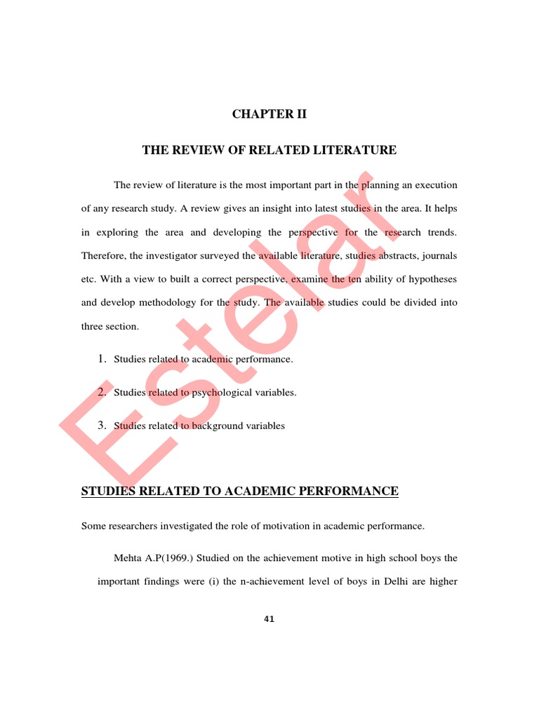 Chapter2 RRL | Download Free PDF | Socioeconomic Status | Motivation