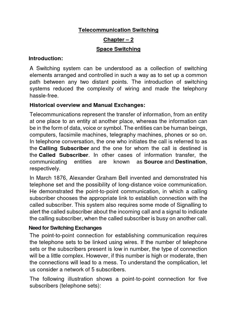 Space Switching & Time Switching | PDF | Telephone Exchange | Multiplexing