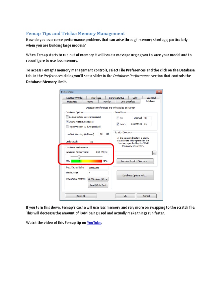 Femap Tips and Tricks: Memory Management | PDF