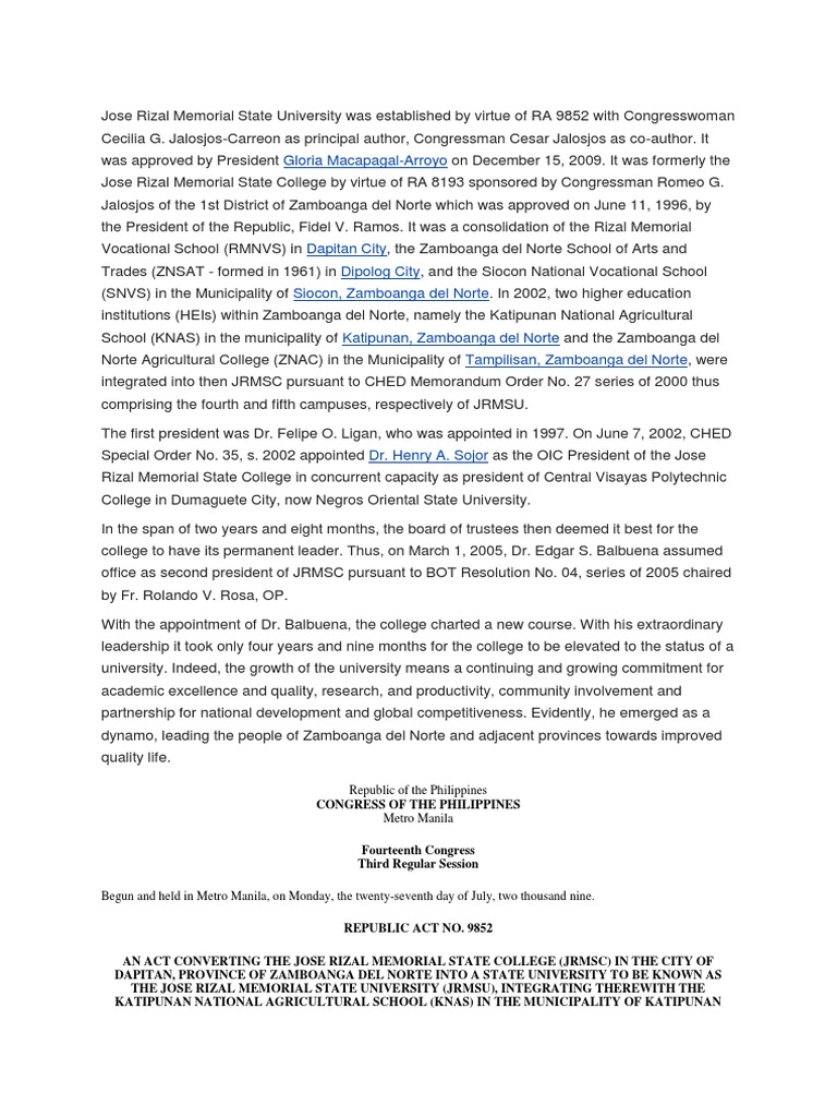 JRMSU | PDF | Government | Social Institutions