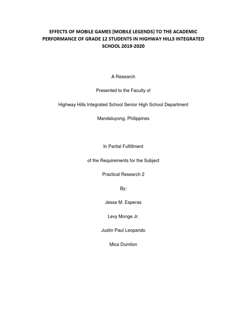 Effects of Mobile Games | PDF | Mobile Game | Video Games