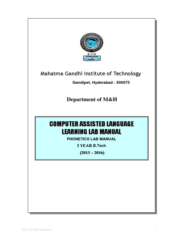 CALL Lab Manual | PDF | Consonant | Vowel