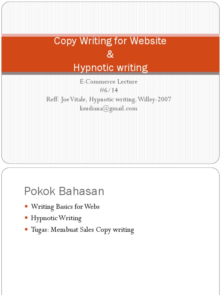 Copy Writing & Hypnotic Writing | PDF | Online Advertising | Promotion ...