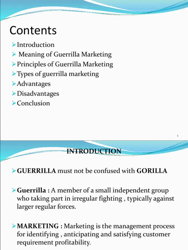 Meaning of Guerrilla Marketing Principles of Guerrilla Marketing Types ...
