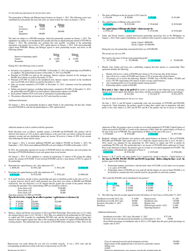 P2 AnswerKey PDF | PDF | Franchising | Goodwill (Accounting)