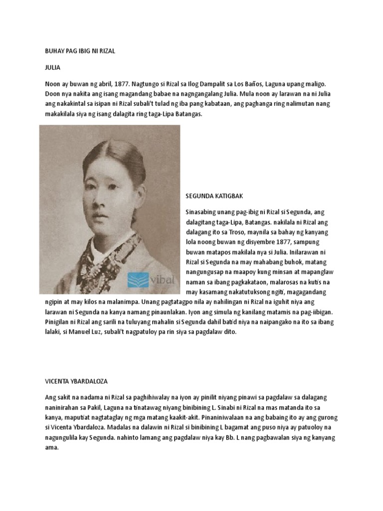 Mga Babae Sa Buhay Ni Rizal | PDF