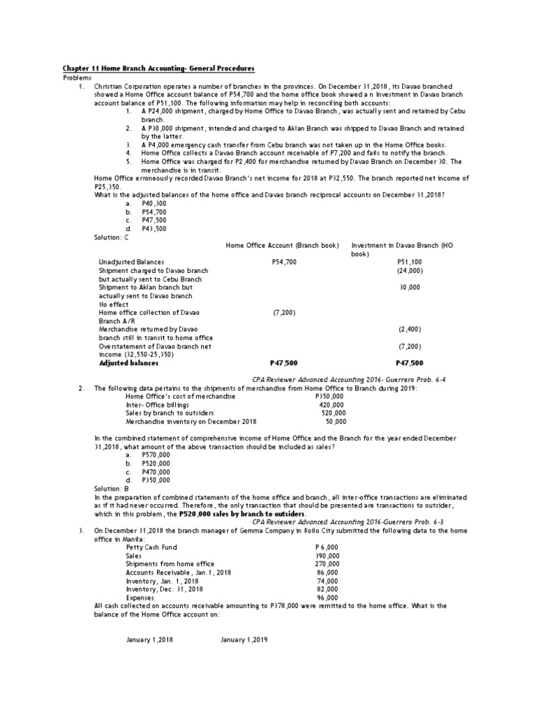 Problems Chapter 11 and 12 | PDF | Debits And Credits | Cost Of Goods Sold