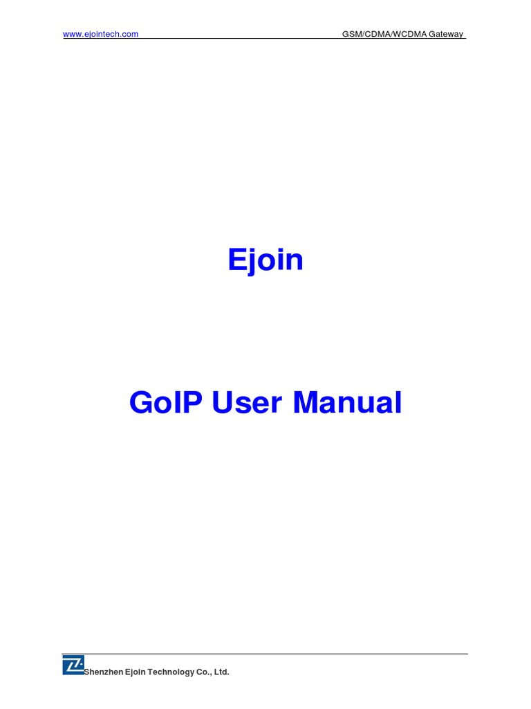 Ejoin User Manual | PDF | Session Initiation Protocol | Ip Address